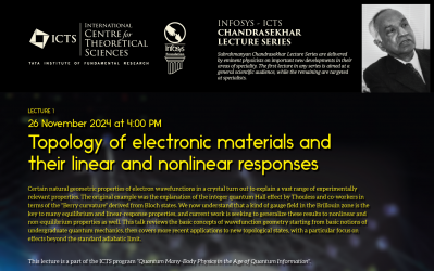 Infosys-ICTS Chandrasekhar Lectures | ICTS